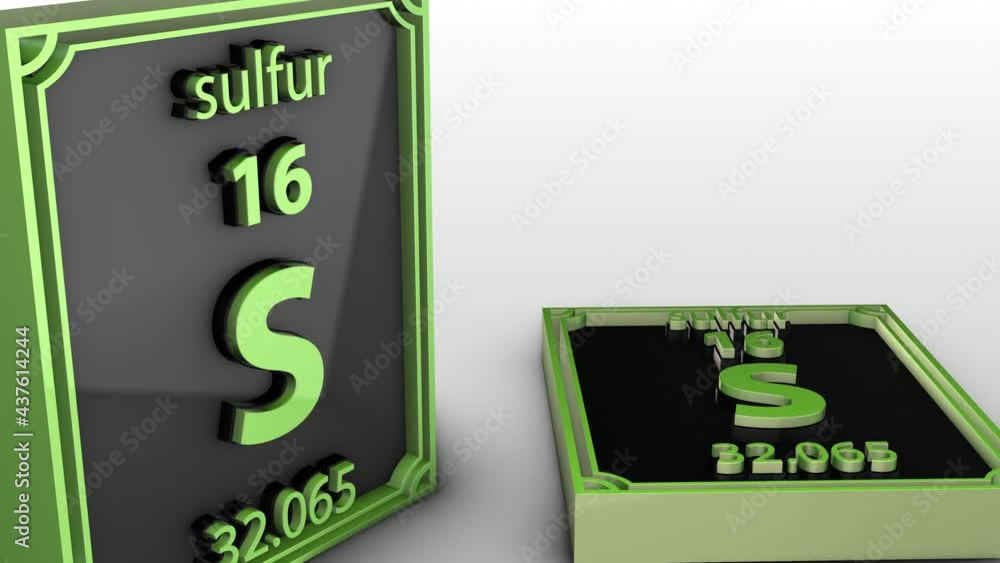 Vidéo Stock Periodic Table Of Elements - Sulfur - S - 3d animation ...