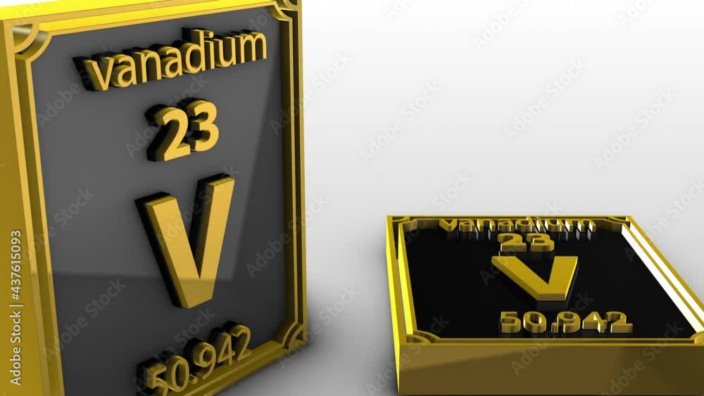 Vidéo Stock Periodic Table Of Elements - vanadium - V - 3d animation ...