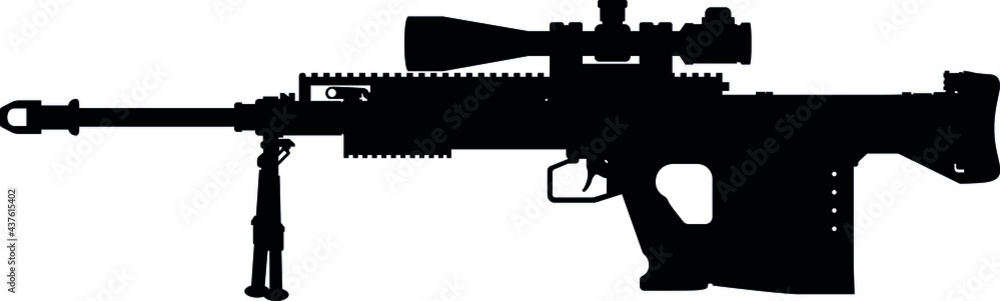 anti materiel rifle, GM6 Caliber 50 BMG with a cartridge magazine 12 × ...