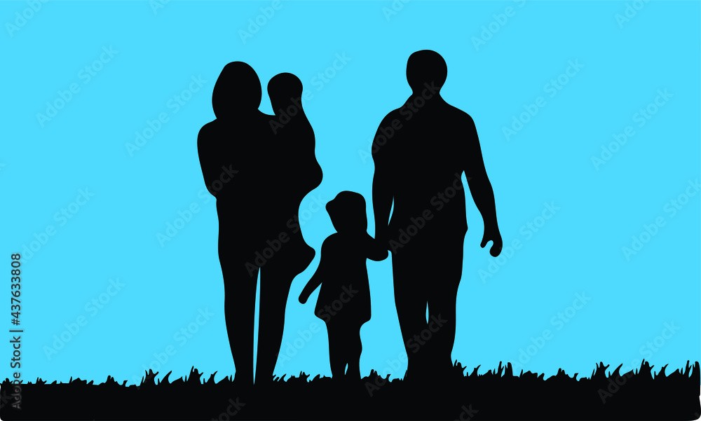 family vector illustration isolated on background Stock Vector | Adobe ...