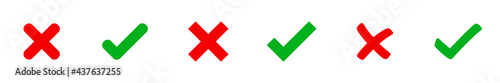 Conjunto de iconos de incorrecto y correcto. Elementos gráficos, x roja ...