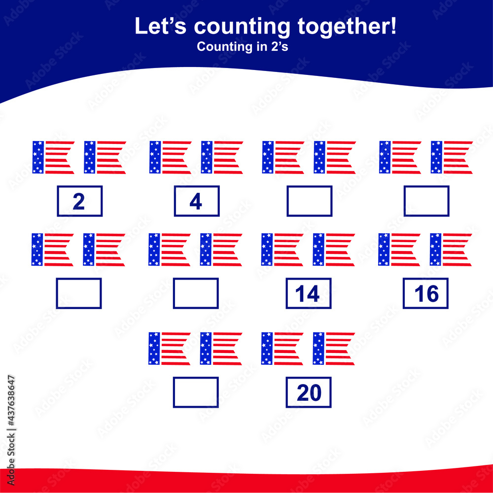 American Independence Day counting game for Preschool Children. This ...