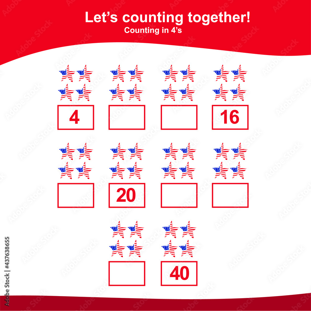 American Independence Day counting game for Preschool Children. This ...