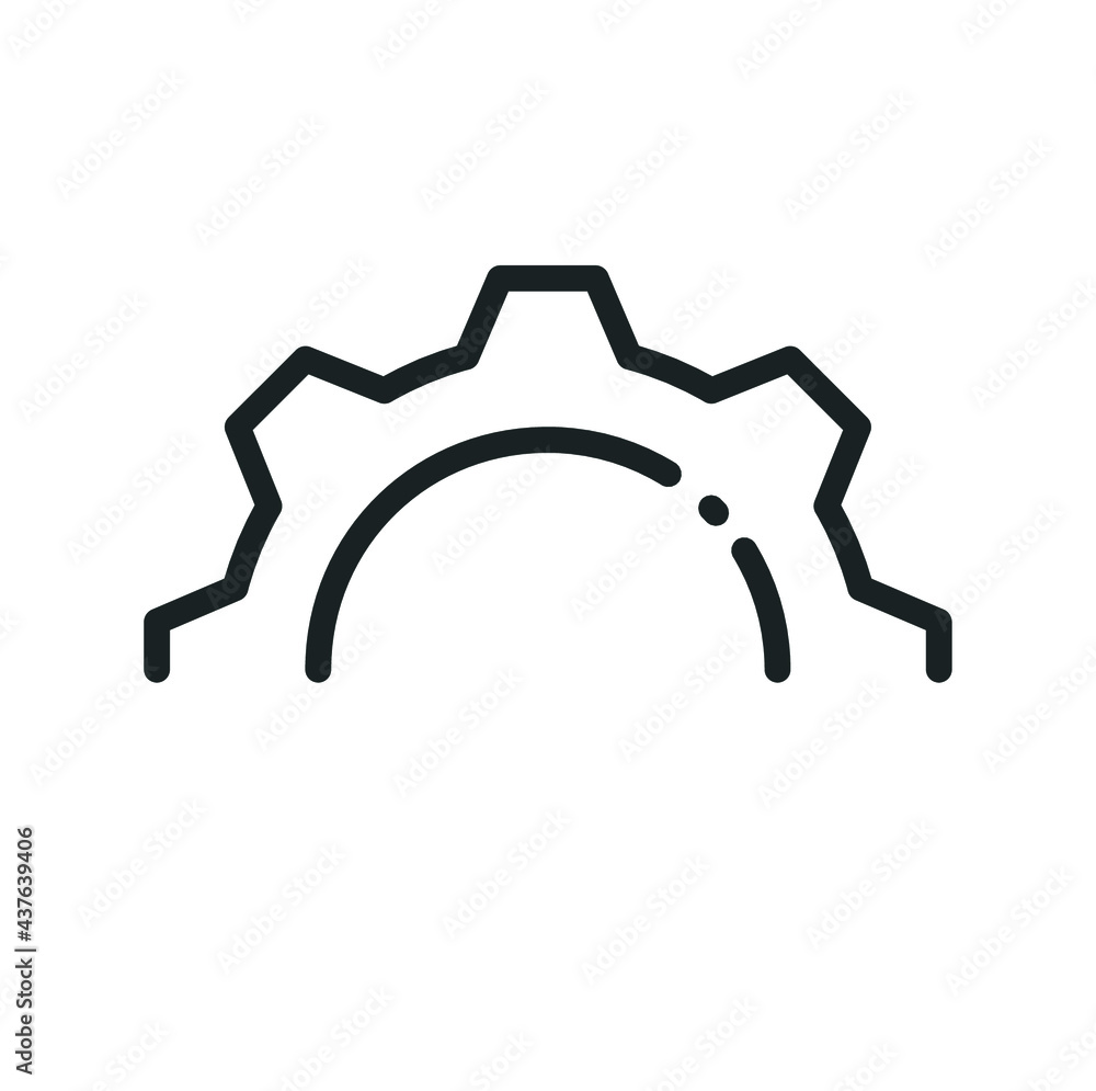 Half gear icon for tools Stock Vector | Adobe Stock