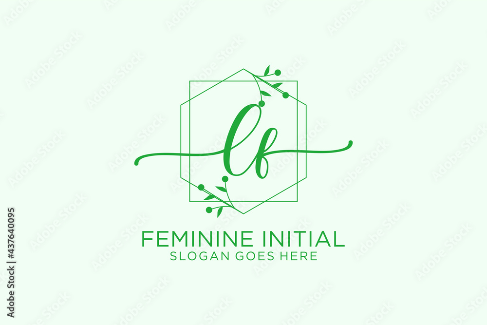 Initial LF beauty monogram and elegant logo design handwriting logo of ...