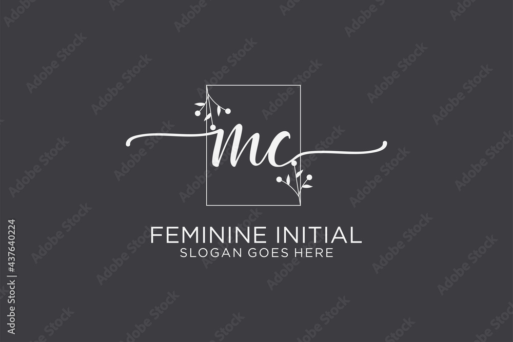 Initial MC beauty monogram and elegant logo design handwriting logo of ...