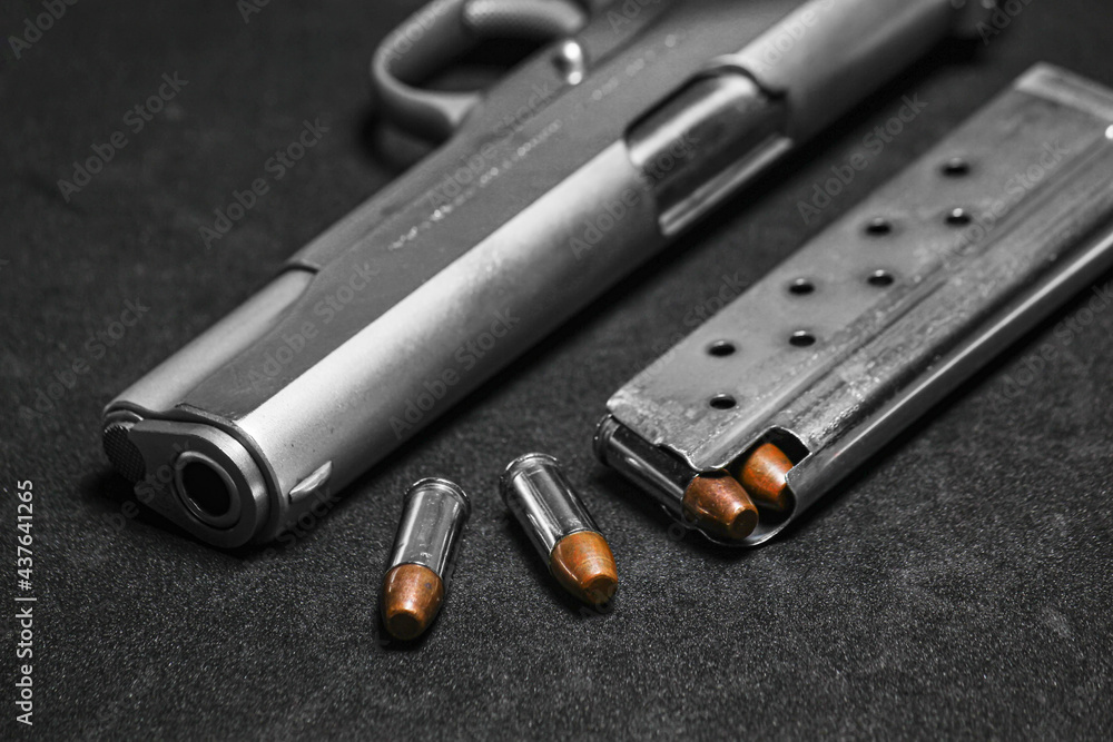 Automatic white gun stainless steel pistol weapon model m1911 with real ...