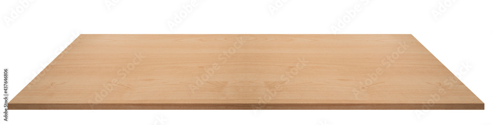 Empty wood top table on isolated white background, Included clipping ...