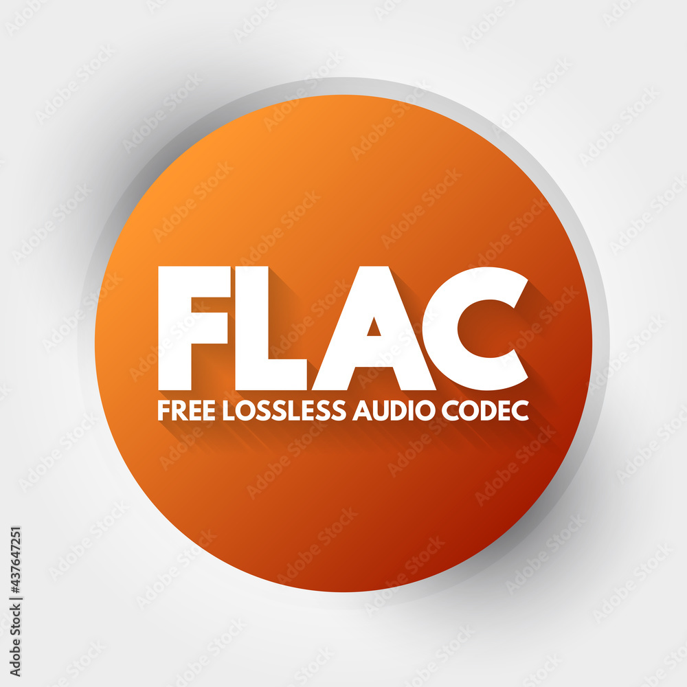 FLAC - Free Lossless Audio Codec acronym, technology concept background Stock Vector | Adobe Stock
