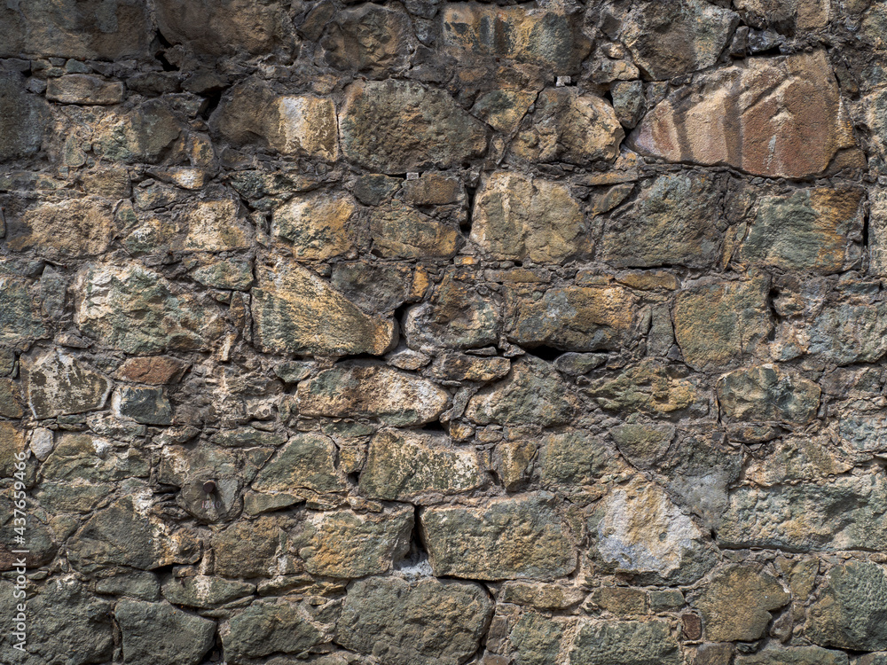 Texture rubble masonry made of uneven stone bricks. Background of the ...