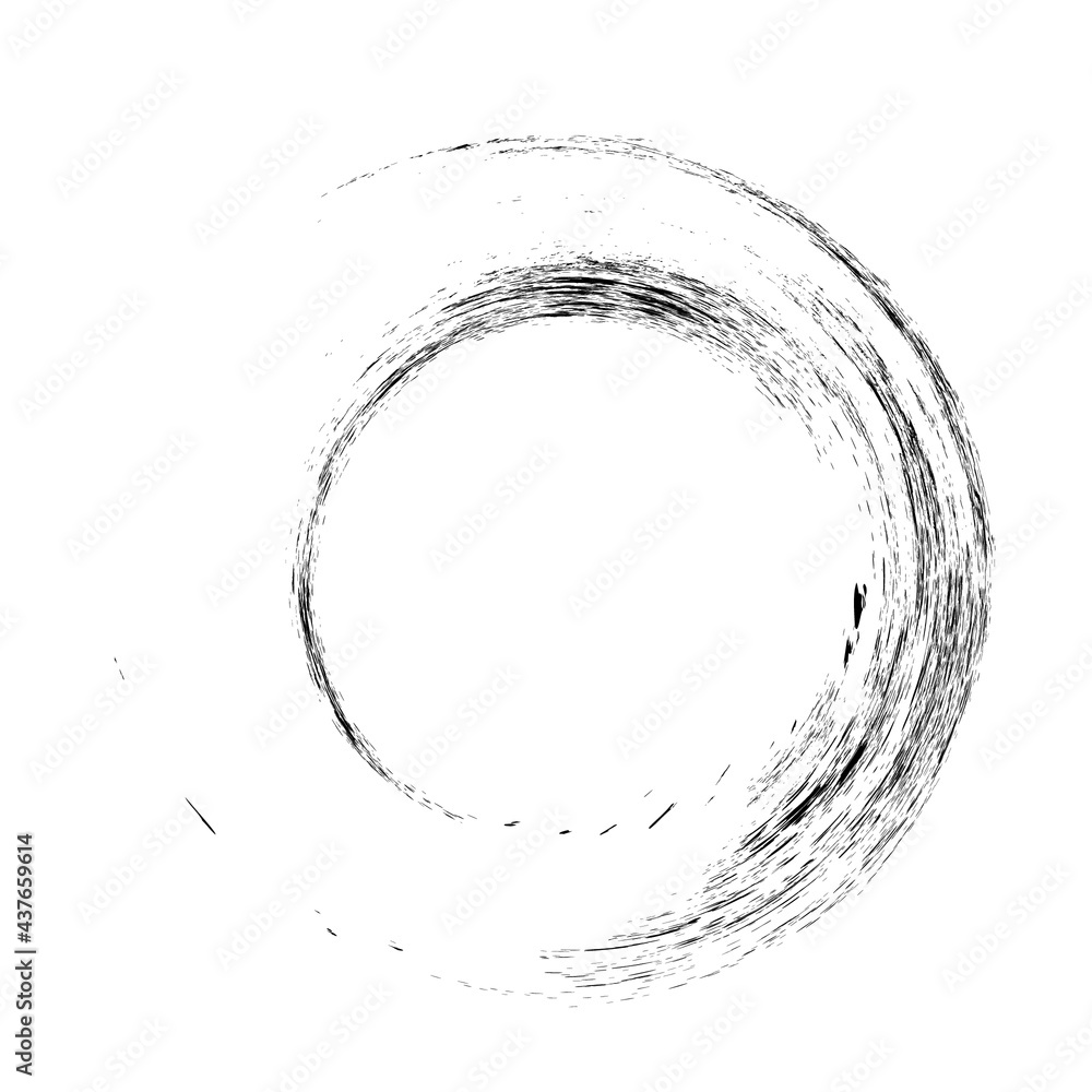 Vector shape . Circle stamps . Round brush stroke . Icon, logo, banner ...