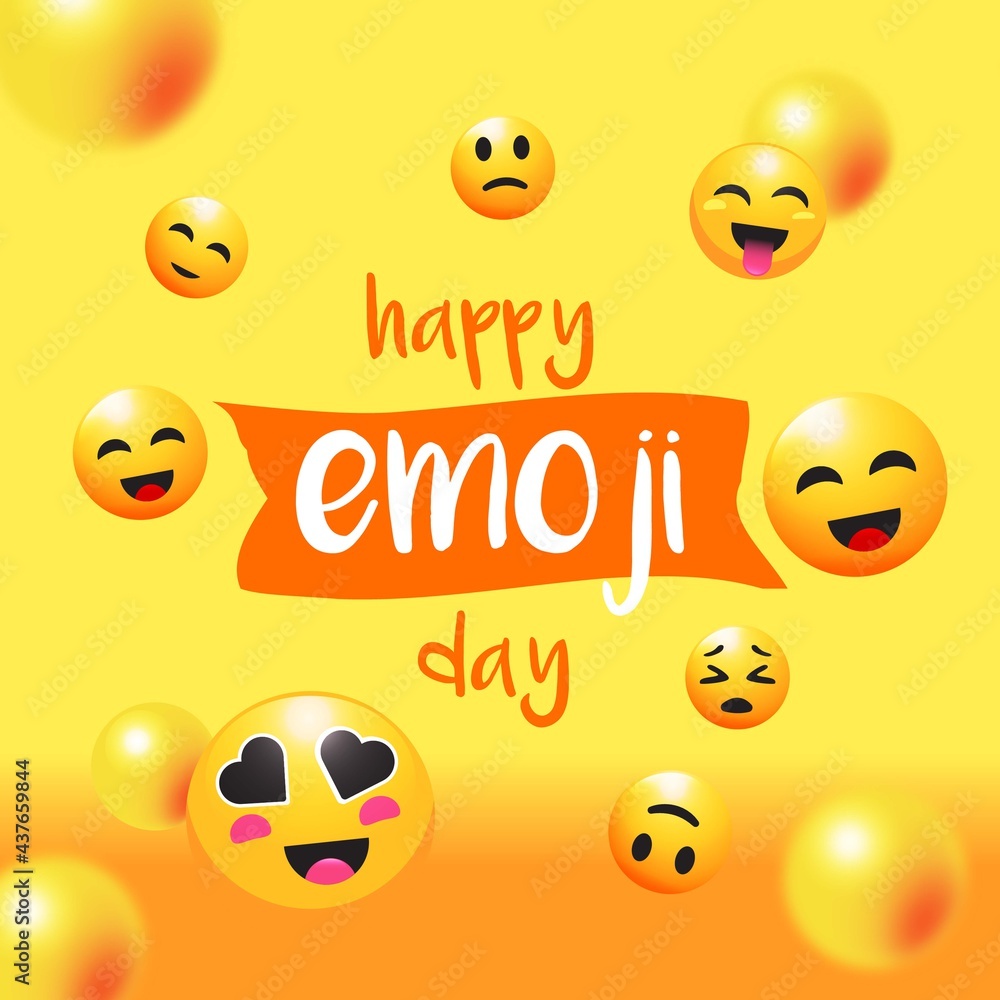 Realistic illustration of happy emoji day Stock Vector | Adobe Stock