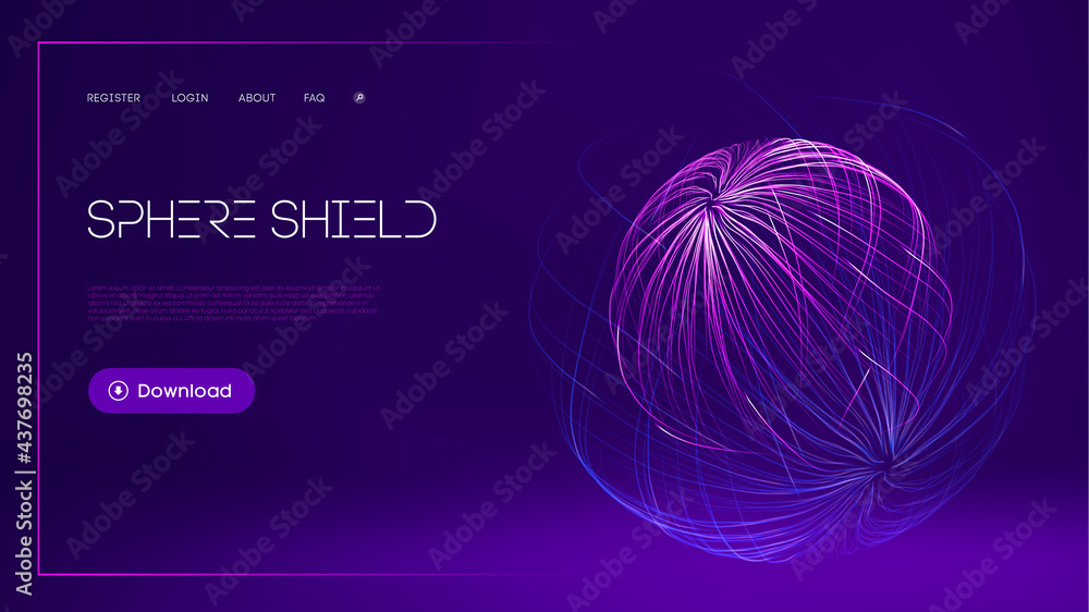 Sphere shield protect in abstract style. Virus protection bubble ...