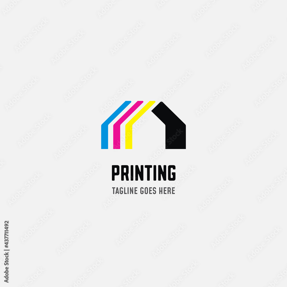 Digital print and printing logo design template. Vector illustration ...