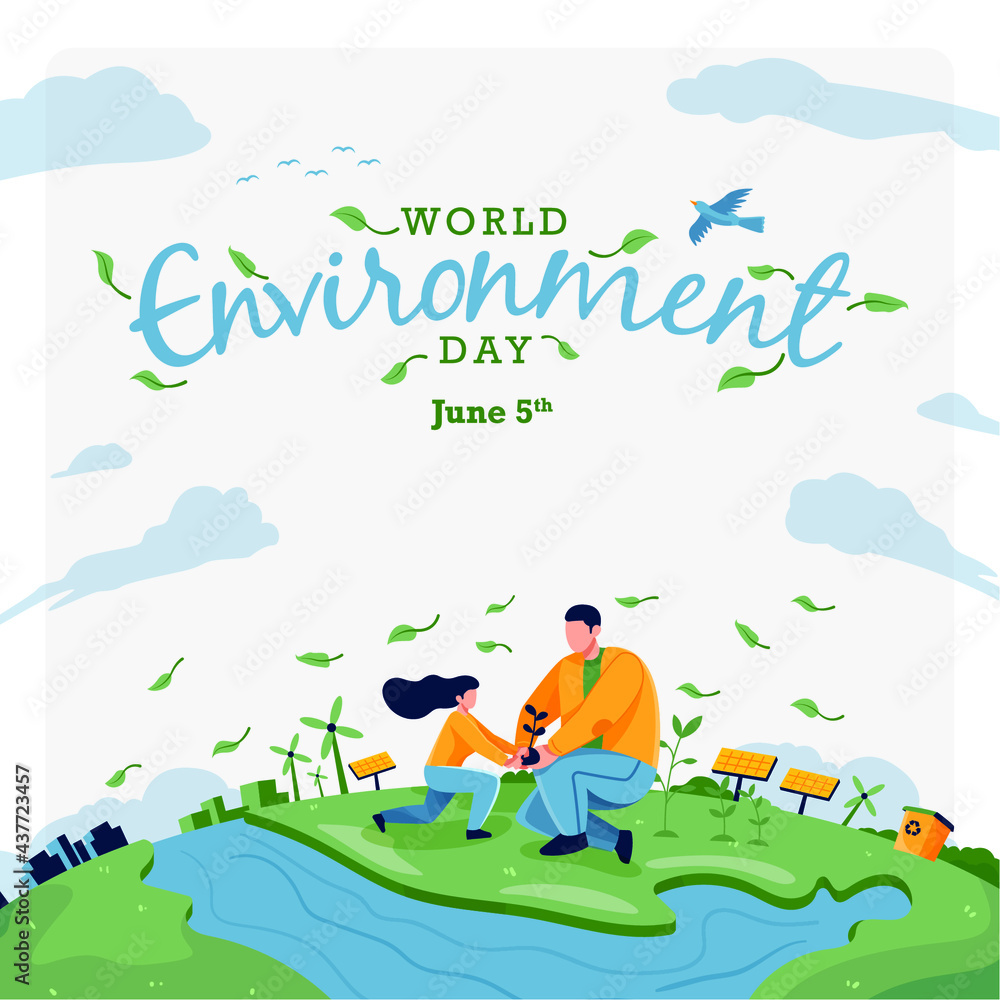 Vetor de World Environment day vector graphic concept. 5th June ...