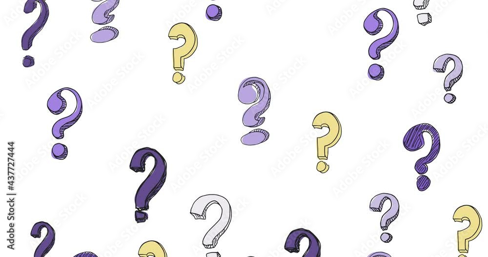 Seamless loop background with moving question marks. Cartoon question ...