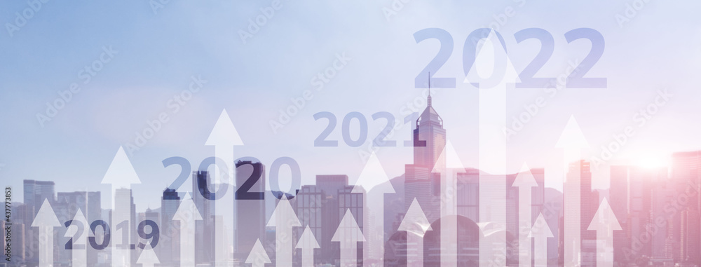 2022 concept. Graph of economics growth. Corpotare concept new year ...