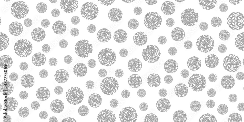 Winter seamless pattern with grey snowflakes on white background ...