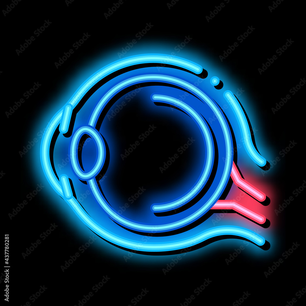 Human Eyeball Anatomy Organ neon light sign vector. Glowing bright icon ...