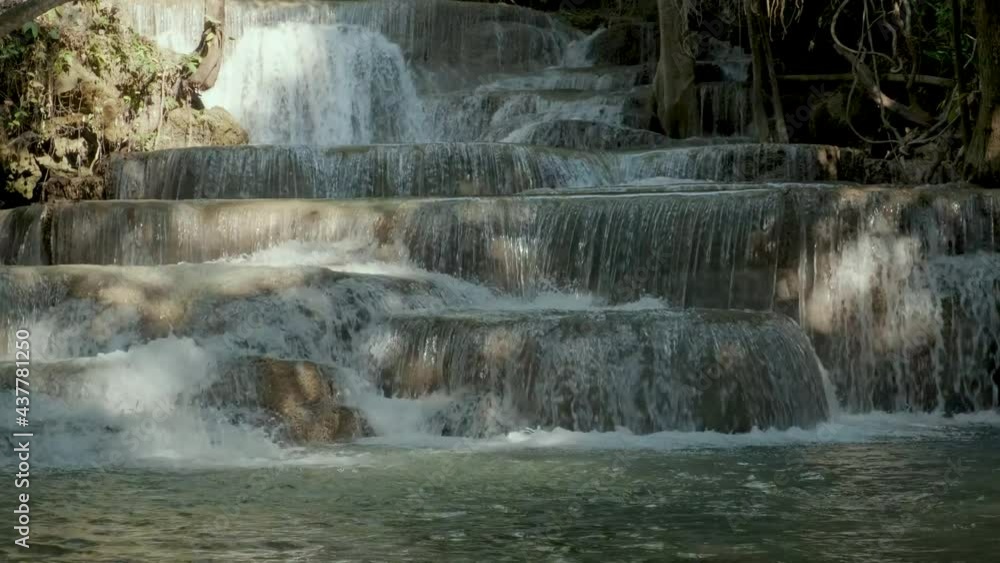Vidéo Stock Different pattern of waterfall layer and waterflow in Huay ...