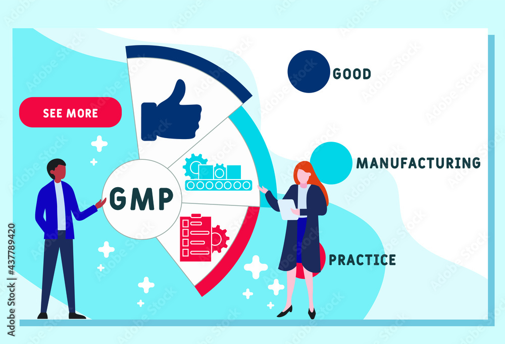 Vector website design template . GMP - Good Manufacturing Practice ...