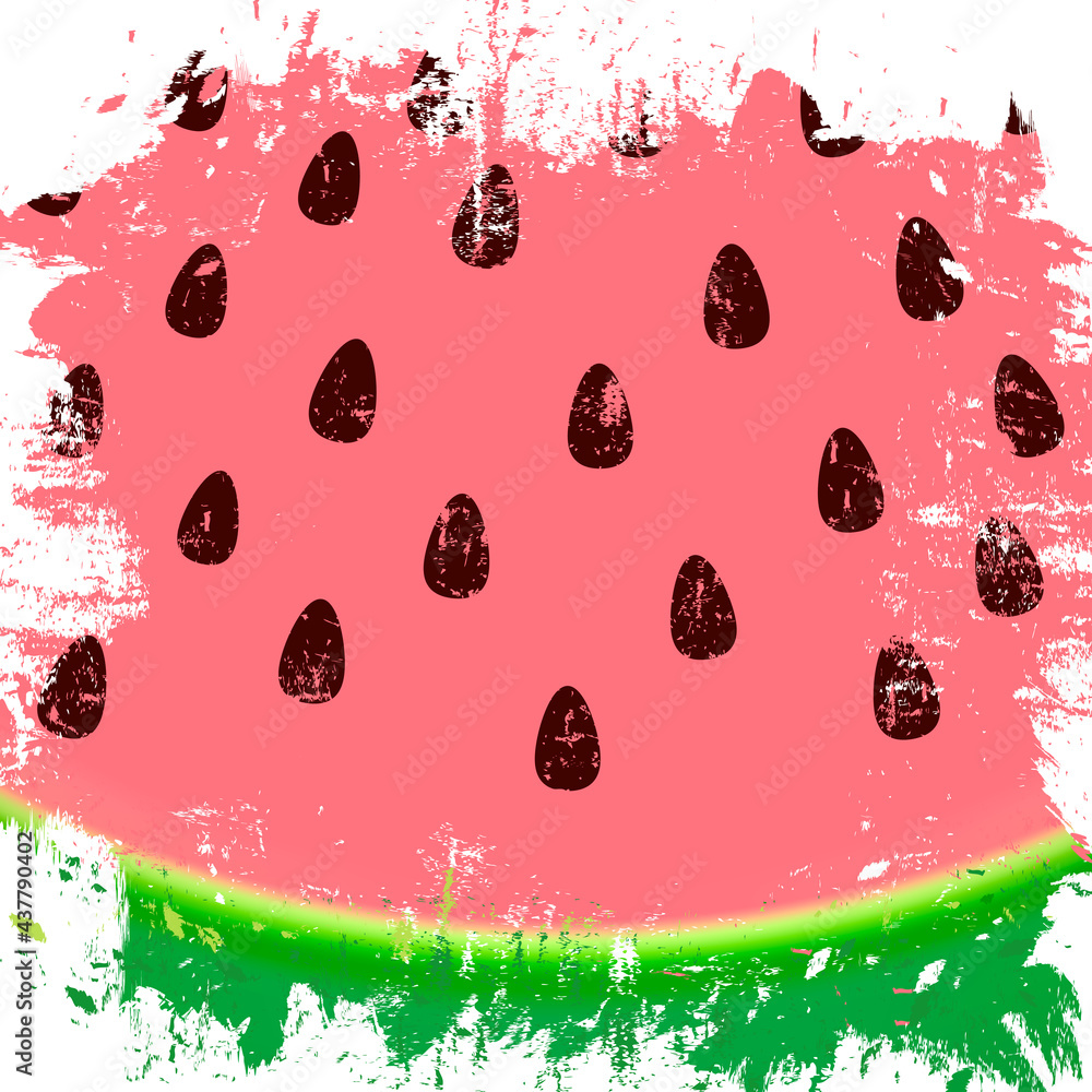 Watermelon background. Poster design template, landing page, vector ...