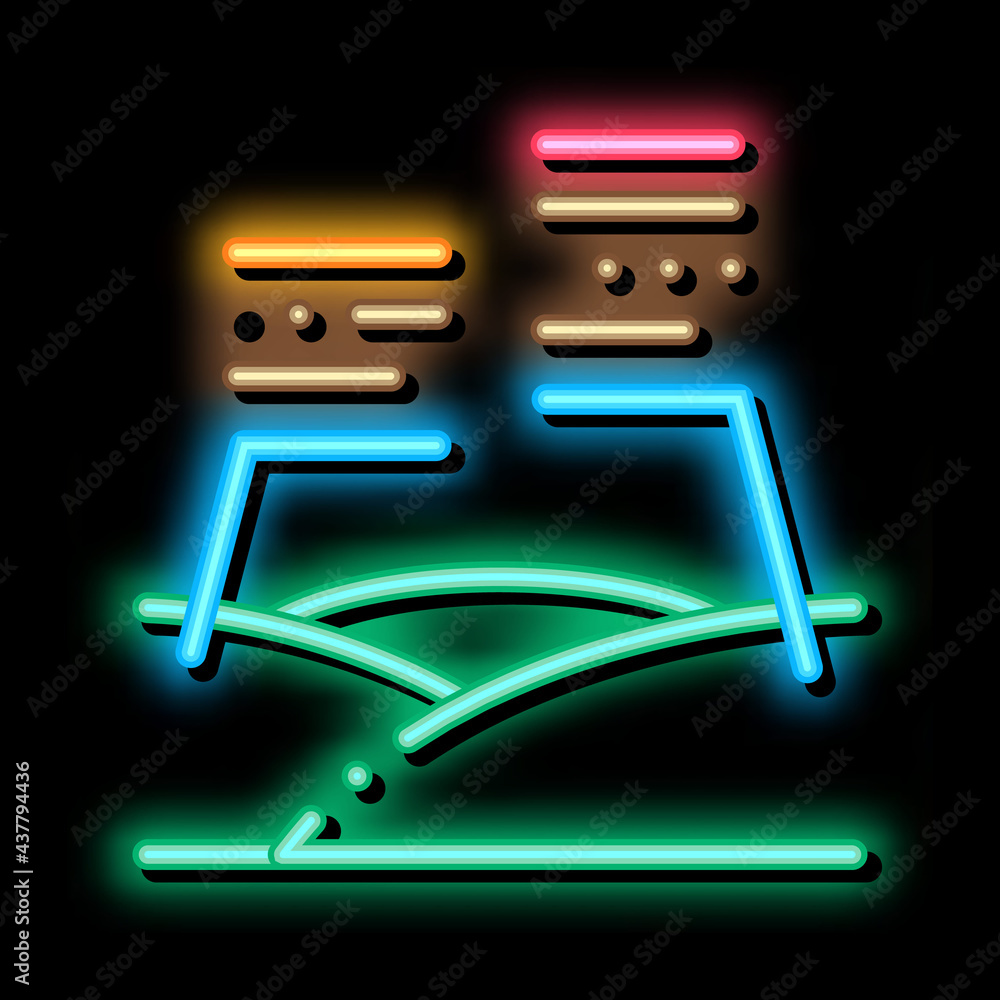 Topography Characteristics neon light sign vector. Glowing bright icon ...