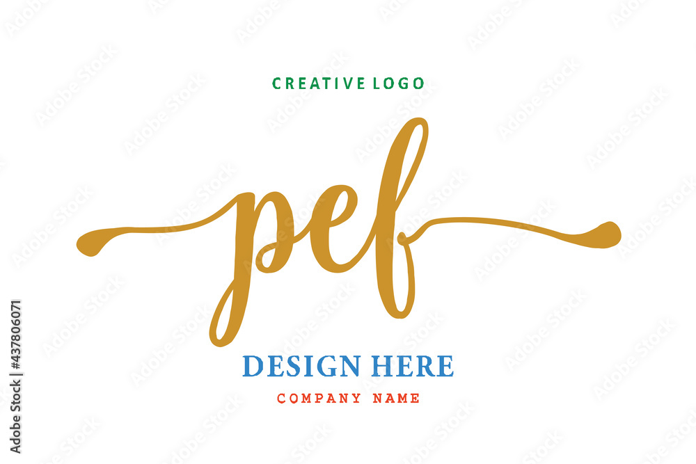 PEF lettering logo is simple, easy to understand and authoritative ...