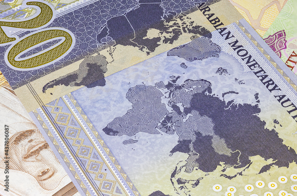 Detailed close up of 20 Saudi Riyal. Saudi Arabian currency for the G20 ...