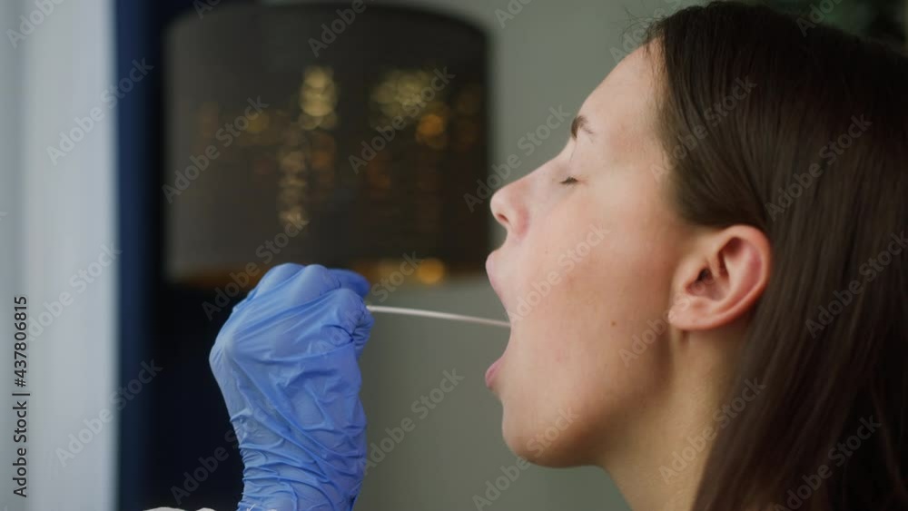 PCR test process, Doctor medical staff worker wearing protective ...