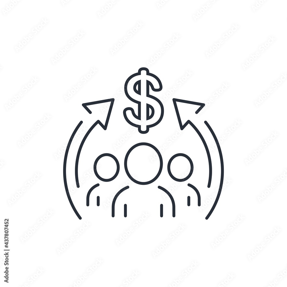 Public finance management. Vector linear icon isolated on white ...