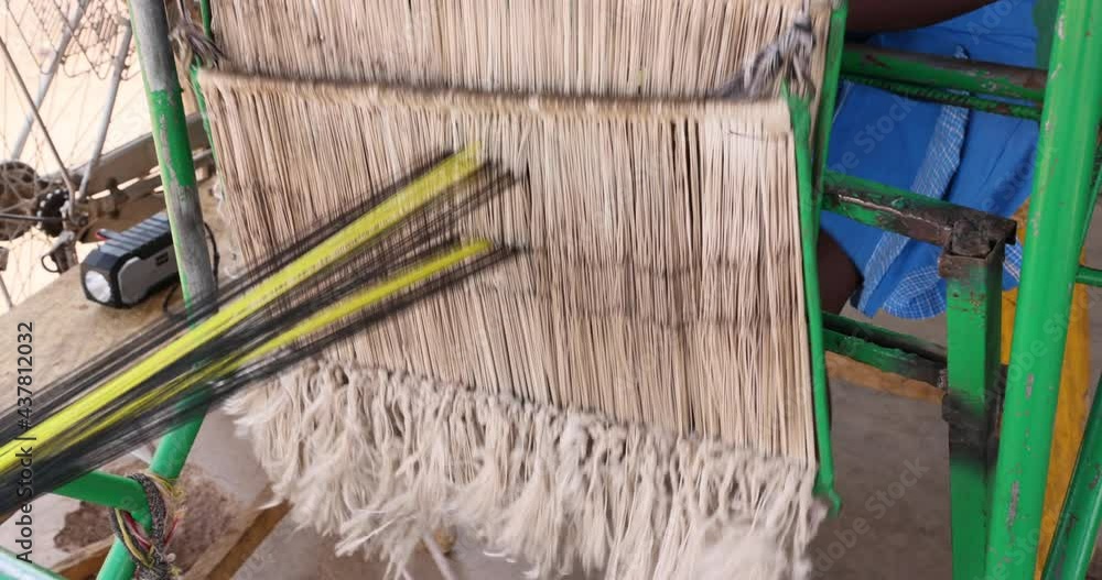 Kente cloth material hand loom north Ghana Africa. Savannah northern ...