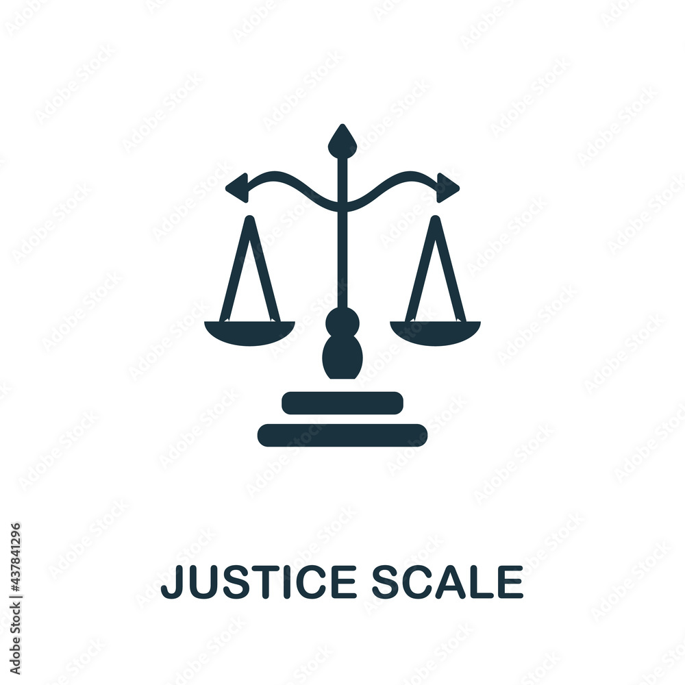 Justice Scale icon. Monochrome simple element from civil rights ...