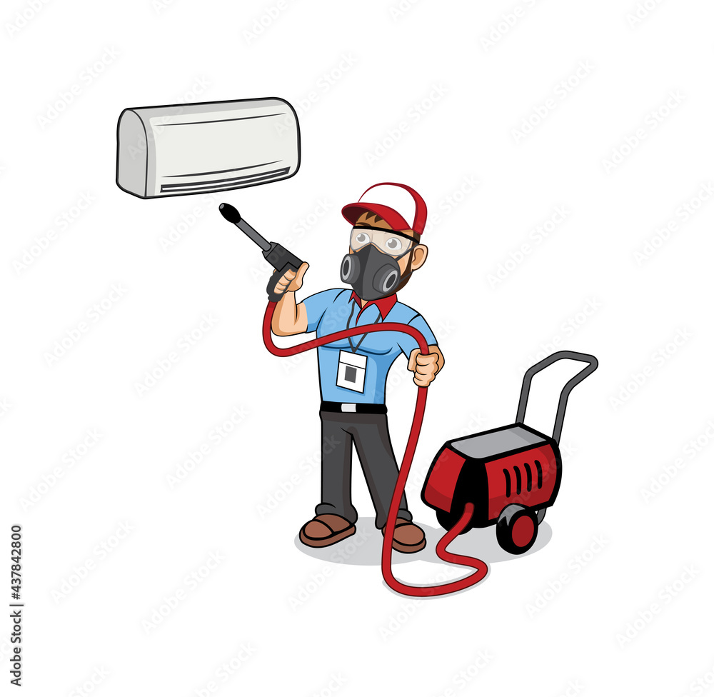 HVAC service cartoon character design illustration vector eps format ...