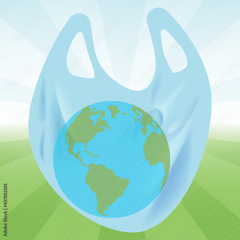 International plastic bag free day. Say no to plastic. Go green. Save ...