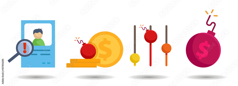 risk investment, risk business, level of risk vector clip art set. risk ...