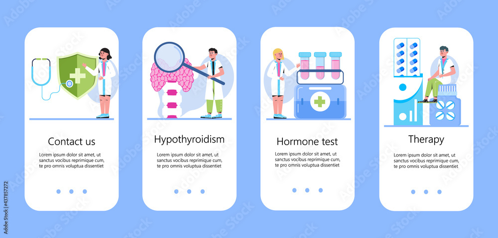 Hypothyroidism concept vector. Endocrinologists diagnose, human thyroid ...