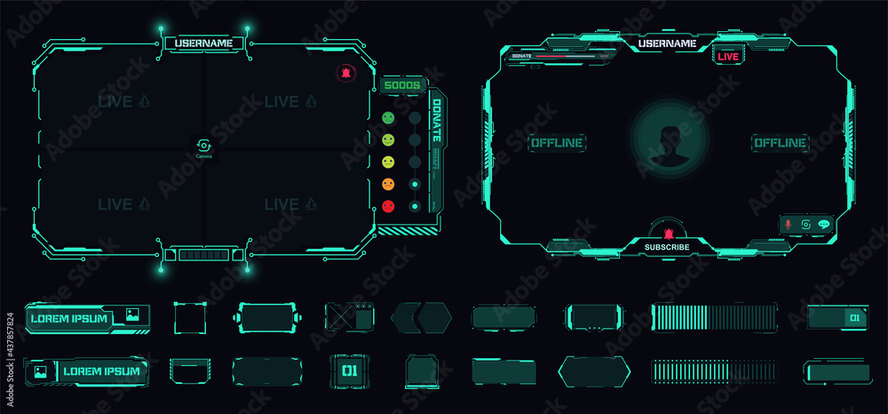 Obraz Digital frame technology UI,UX Futuristic HUD, FUI, Virtual ...