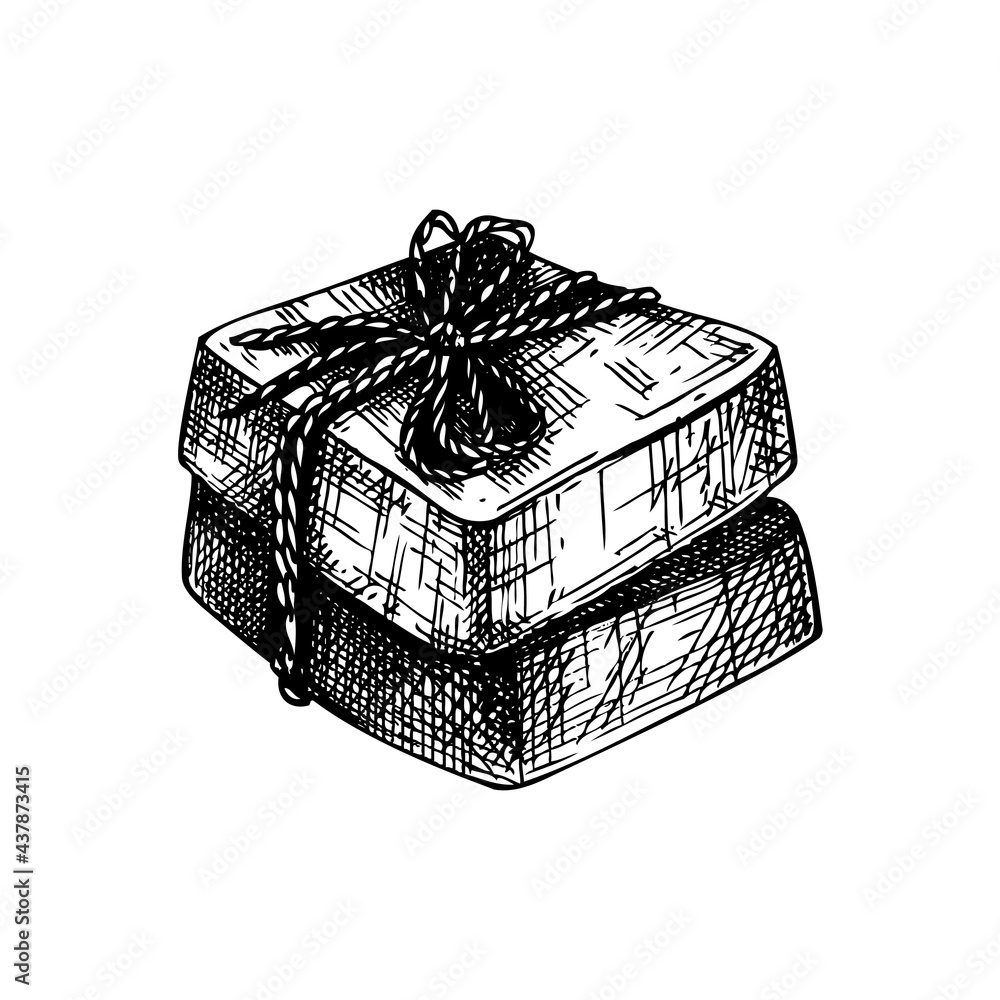 Hand-sketched aromatic soap illustration. Vector drawing of soap bars ...