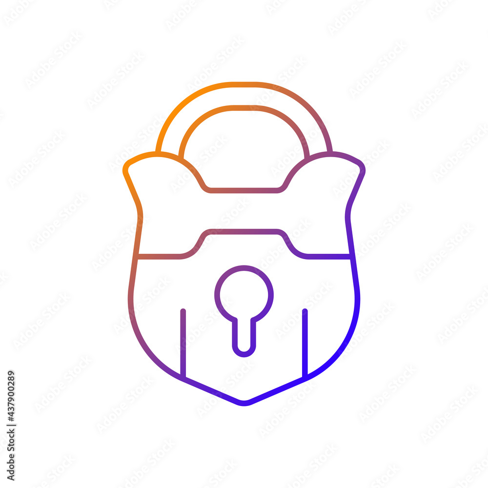 Lock gradient linear vector icon. Vintage padlock. Unlock safeguard ...