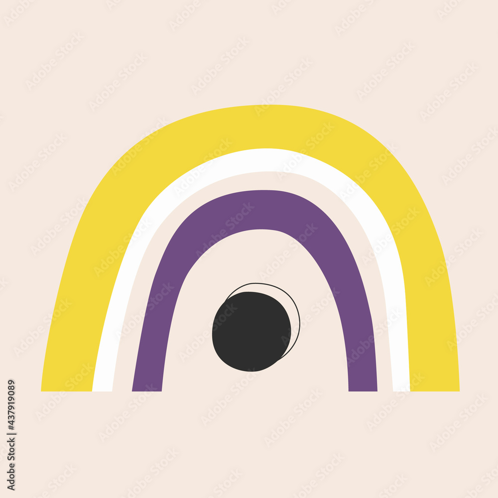 Non Binary rainbow flag on the beige isolated background. Pride LGBTQ ...