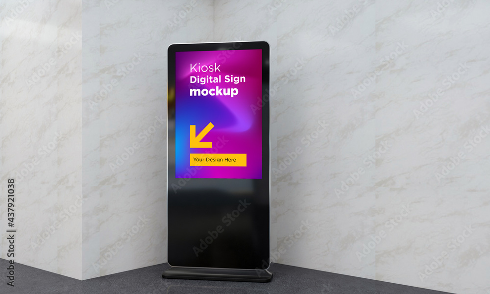 Totem and Kiosk Digital Signage 3d Rendered Mockup ilustración de Stock | Adobe Stock