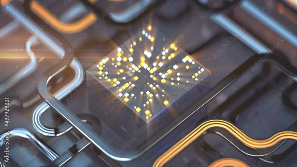 High tech electronic board. Abstract futuristic industry concept ...