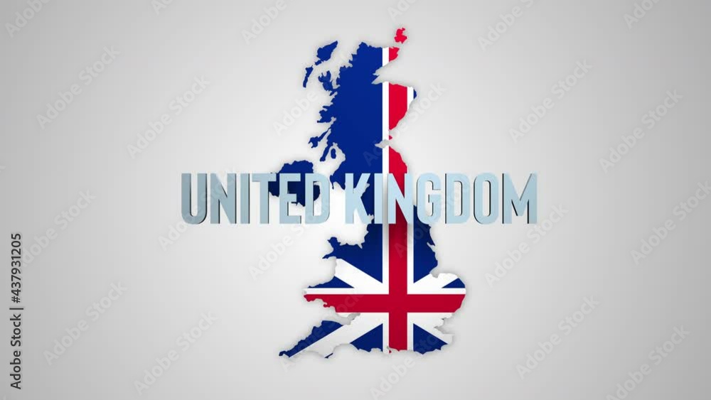 UK Map. Map of United Kingdom. UK on Flag. Animated 4k UK Map. European ...