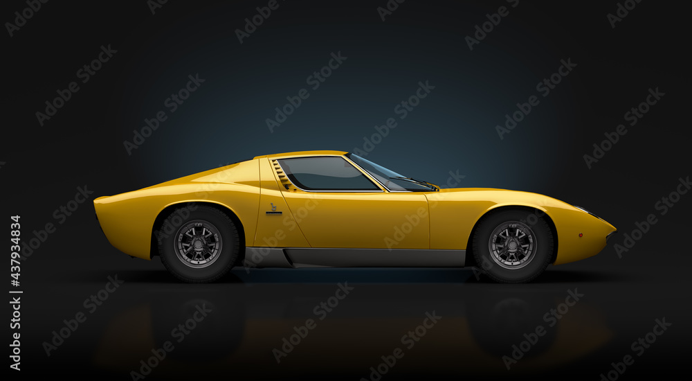 Lamborghini Miura P400 1966, first supercar in the world Stock ...