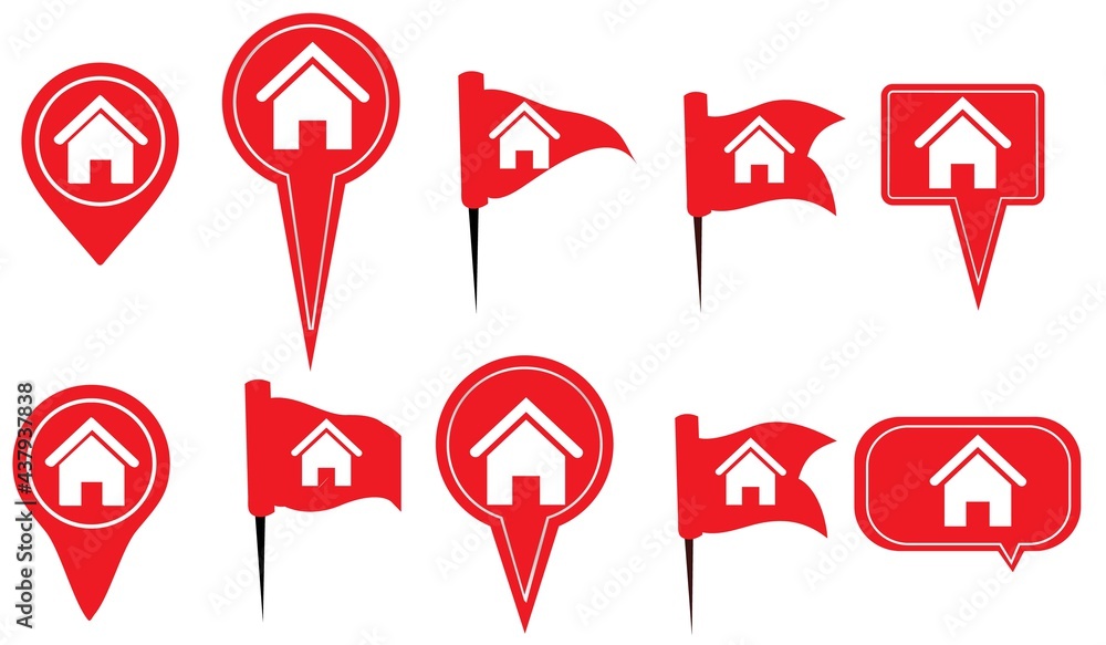 Simple map pin. Map marker pointer icon set. Modern map markers ...