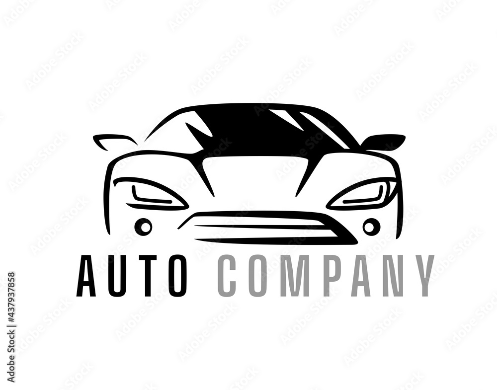 Auto car logo design front vehicle silhouette. Sign for your company ...