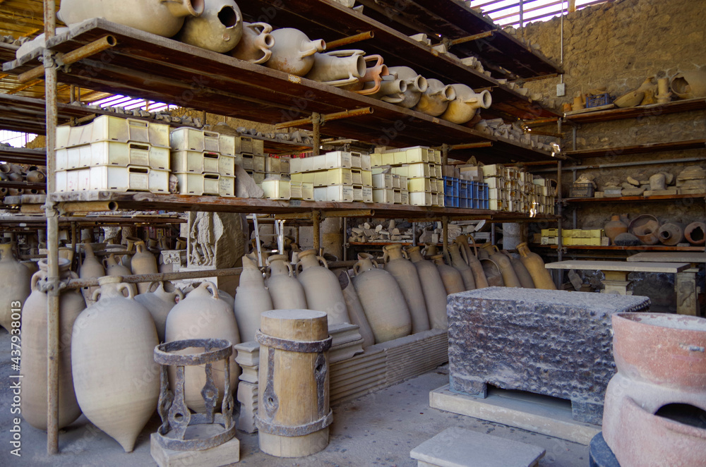 Famous landmark of ancient and historic city temple ruins with columns ...