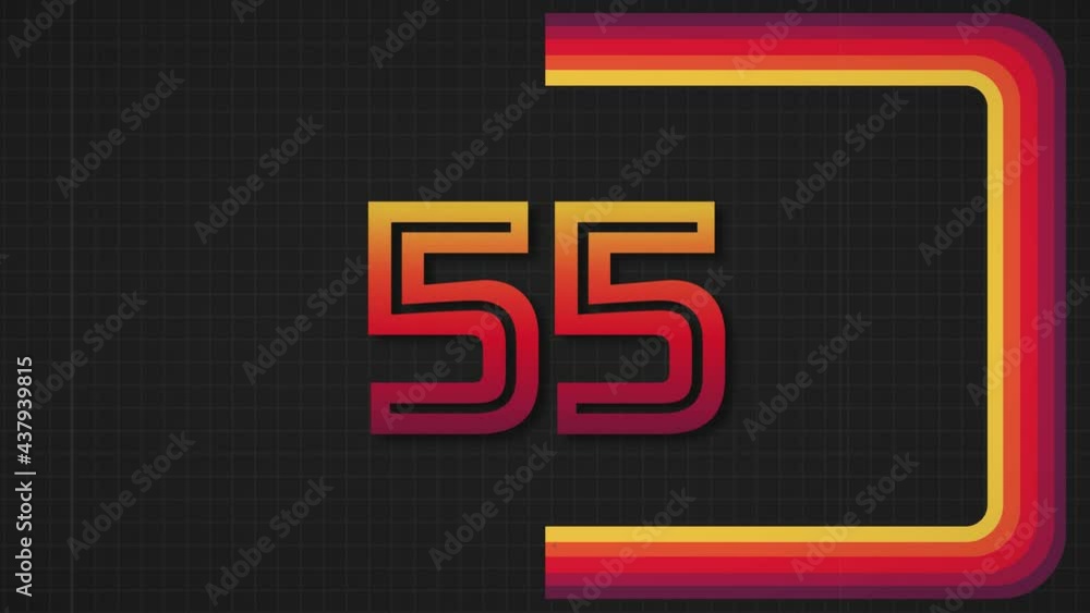 A retro 1970's or 1980's dark graphic background countdown timer ...