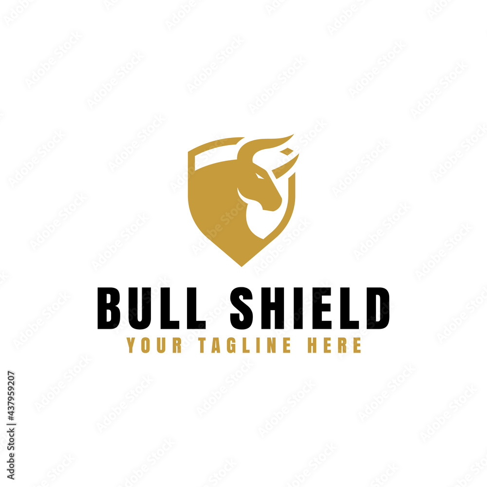 bull shield logo design suitable for logo template Stock Vector | Adobe ...